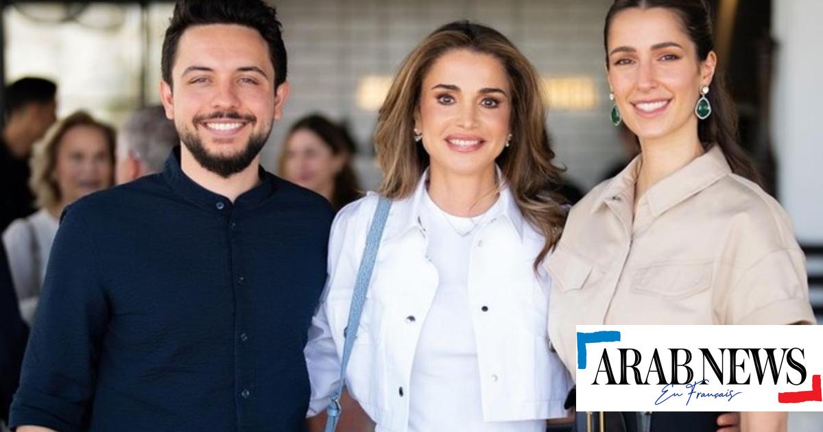 Le prince héritier de Jordanie et la princesse Rajwa présentent leurs ...